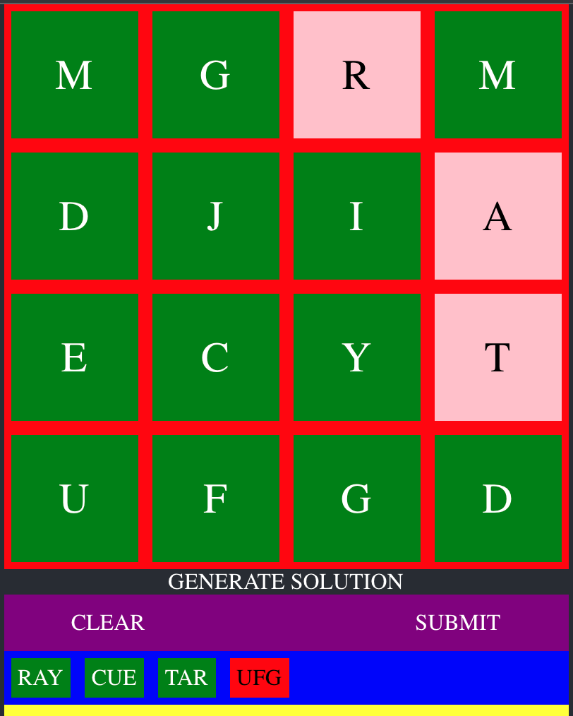 GitHub - jasonmlutz/boggle: A Boggle clone built using React