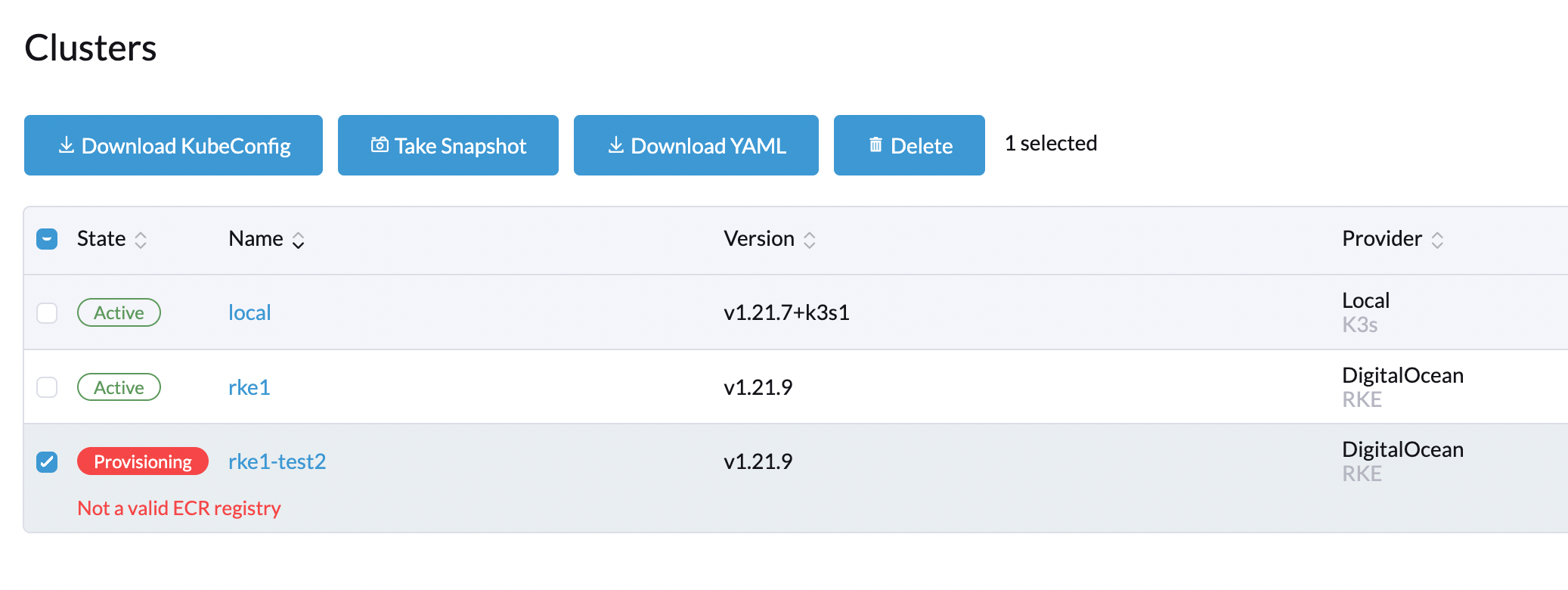 Update Rke Downstream Cluster Failed Not A Valid Ecr Registry Requeuing · Issue 36093