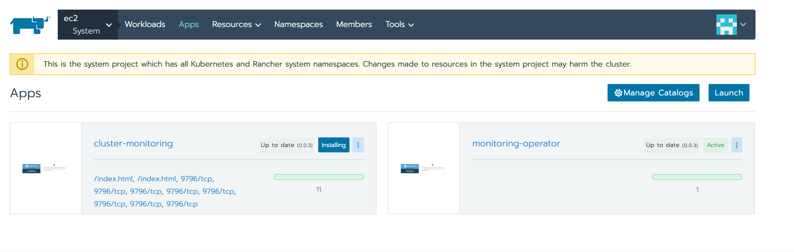 Monitoring The App Cluster Monitoring Is Stuck On Installing State