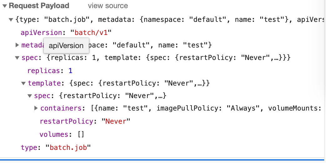Job - fail to create job because of wrong value of spec.template.spec ...