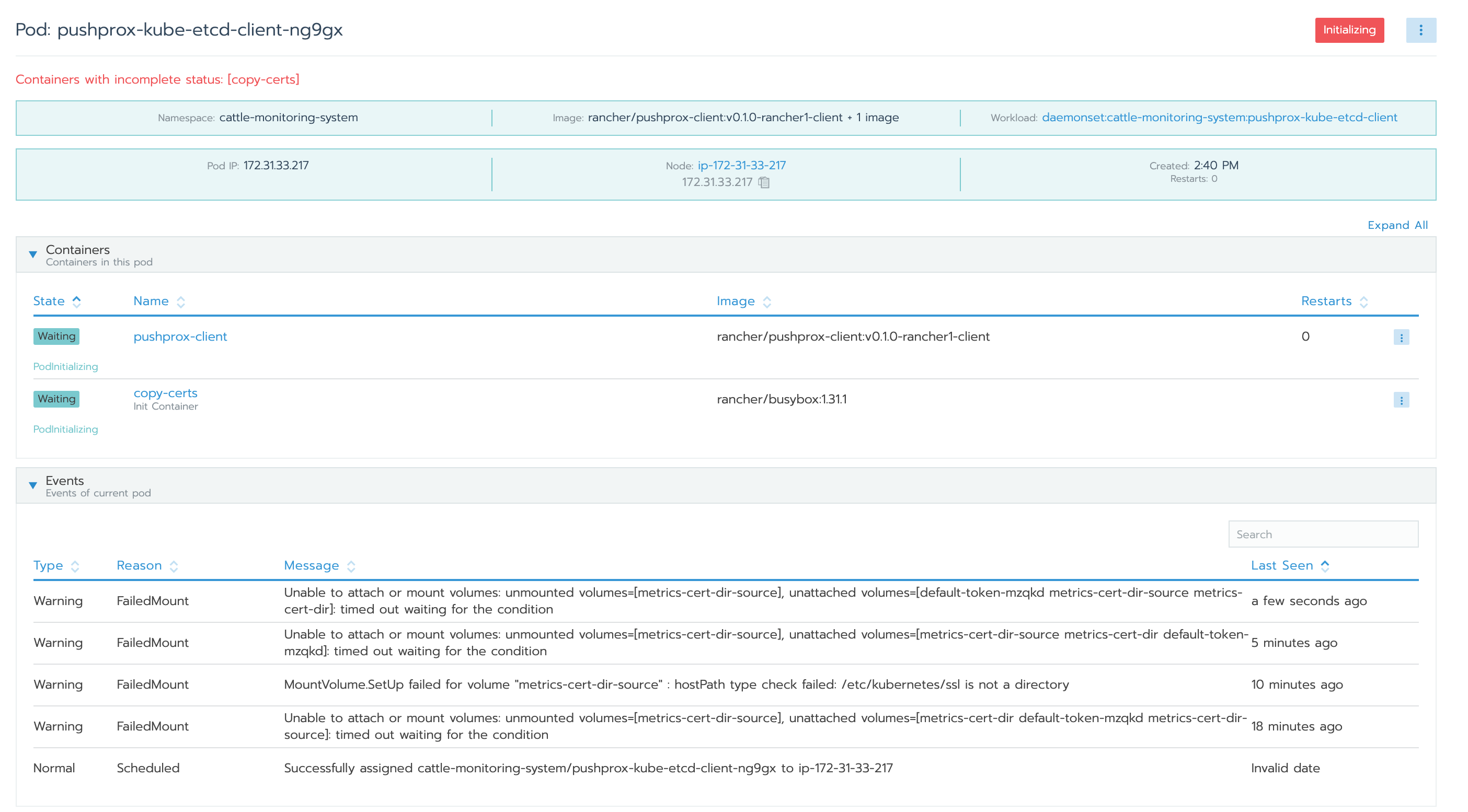 Monitoring v2 - some deployment&daemonSet do not work in RKE2 · Issue #28909 · rancher/rancher ...