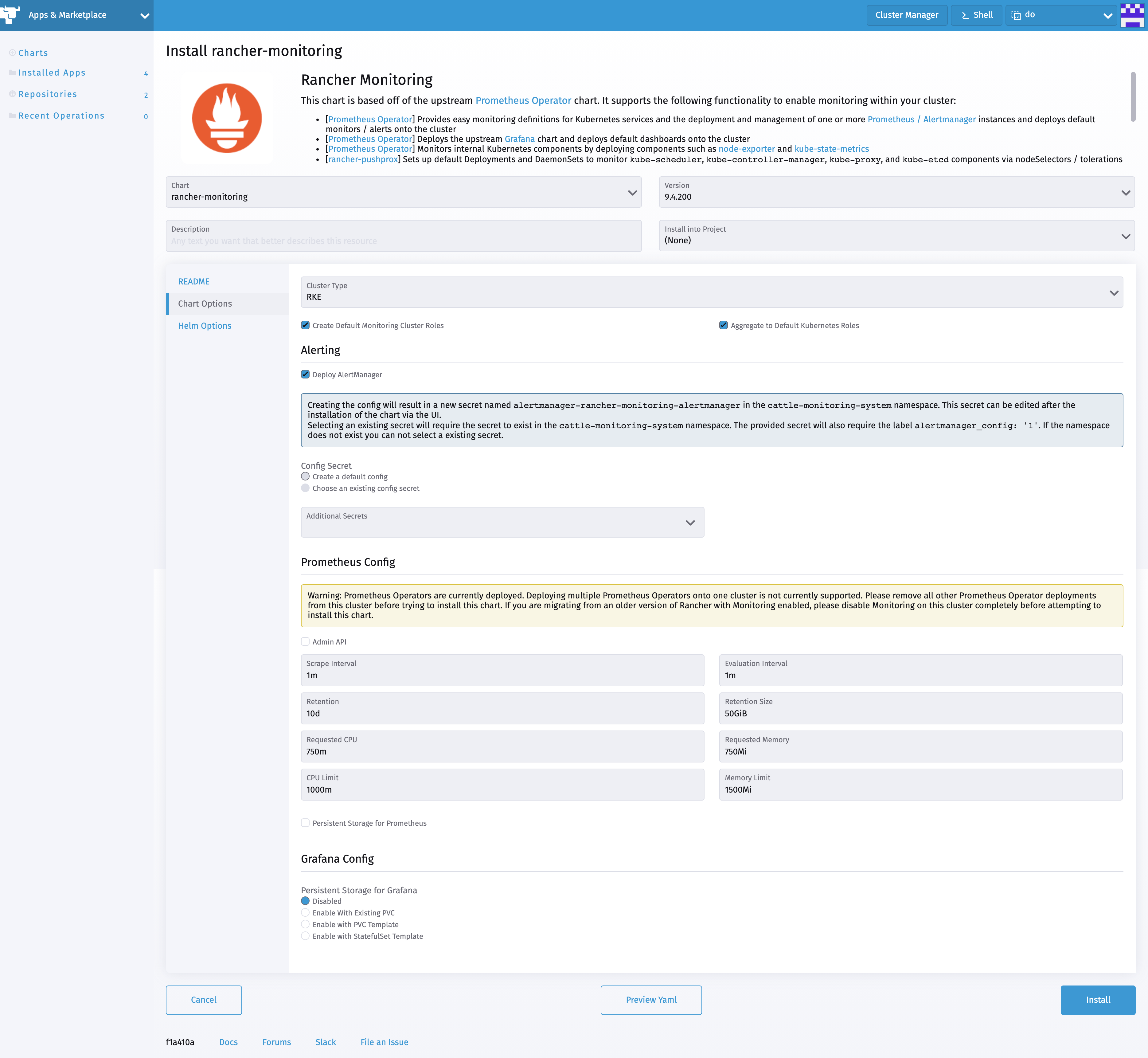 [Monitoring V2 UI] Prevent deploy when Prometheus Operator already exists · Issue #1167 ...