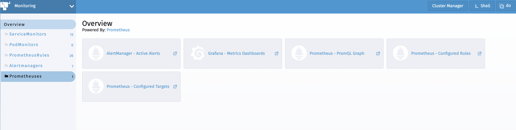 [Monitoring V2 UI] Move Prometheus / Alertmanager from Overview to Navigation Bar · Issue #1260 ...