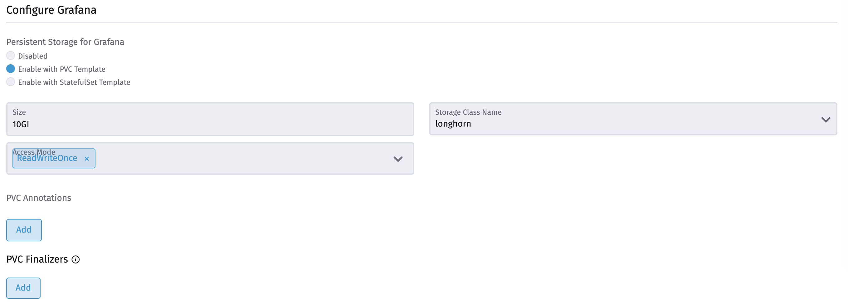 UI - value is missing in the request when installing Monitoring v2 with persistent storage for ...