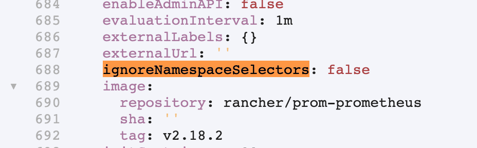 [Monitoring V2 UI] Add field for ignoreNamespaceSelectors · Issue #1129 · rancher/dashboard · GitHub