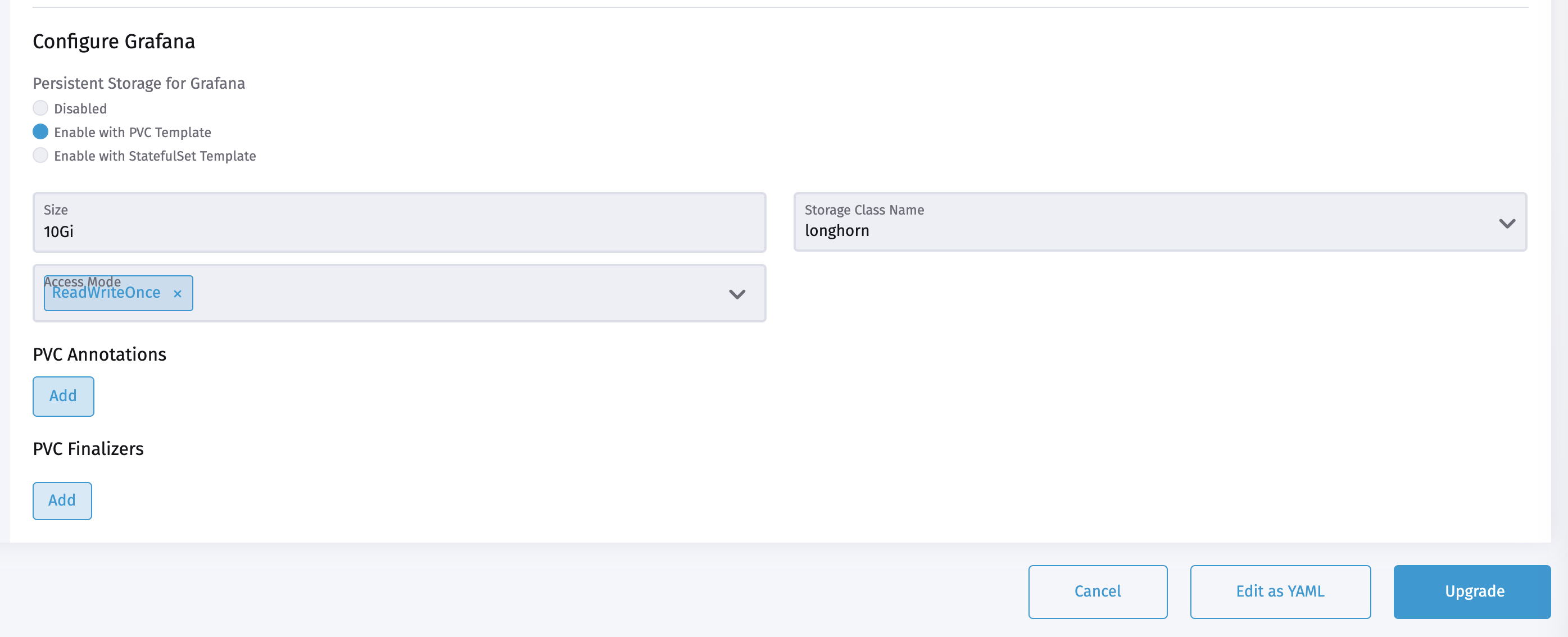 UI - value is missing in the request when installing Monitoring v2 with persistent storage for ...