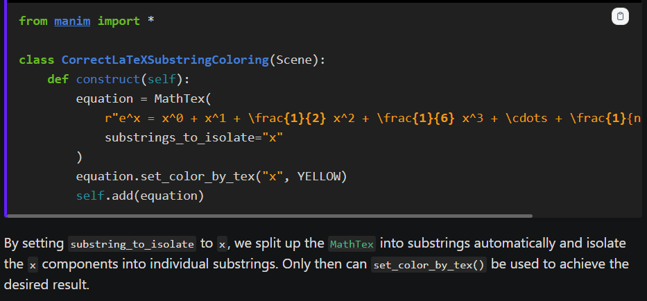 Typo in Documentation Explaining `substrings_to_isolate` · Issue #1917 · ManimCommunity/manim ...