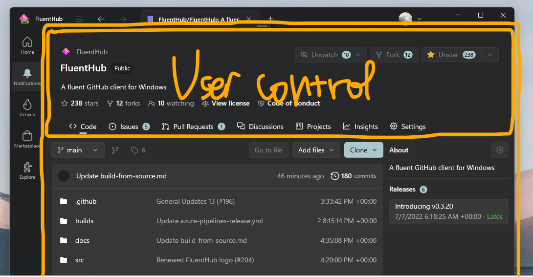 New styling of repository overview · Issue #207 · 0x5bfa/FluentHub · GitHub