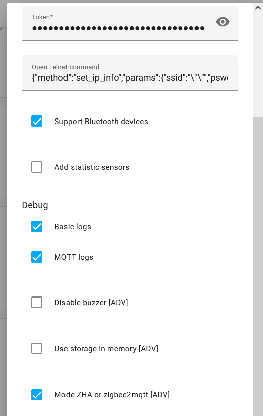 I can't turn on 'Mode ZHA or zigbee2mqtt [ADV]' · Issue #588 · AlexxIT/XiaomiGateway3 · GitHub
