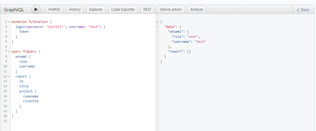 GraphQL unable to get report using query · Issue #226 · GhostManager/Ghostwriter · GitHub