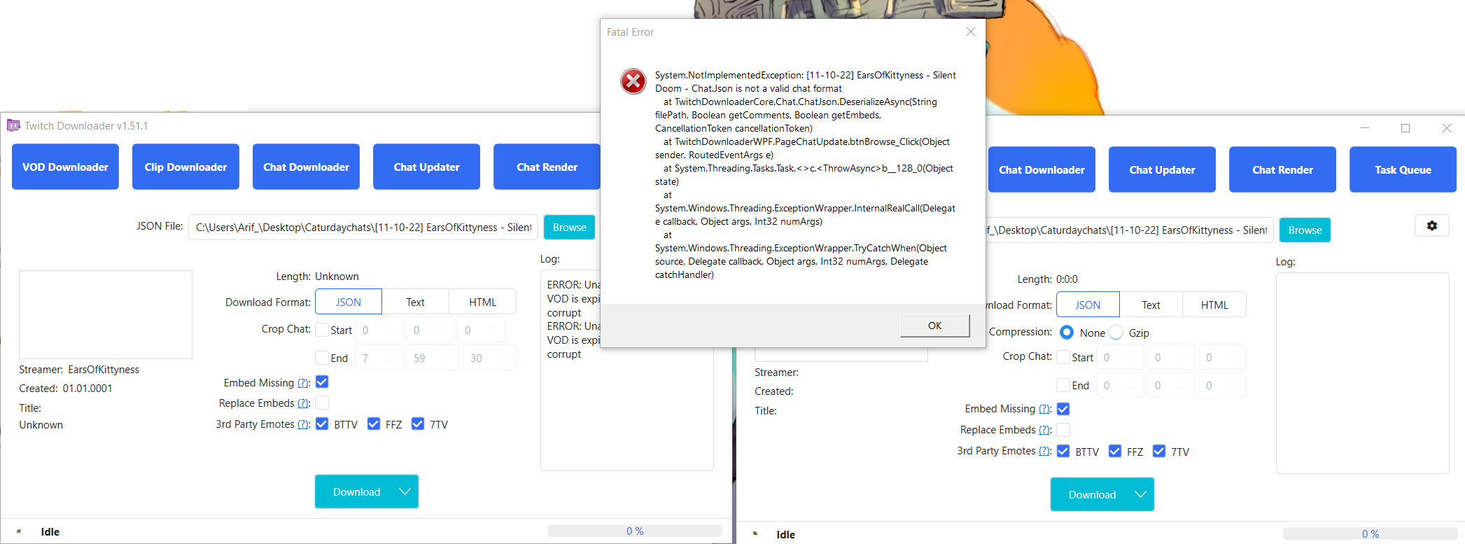 Downloaded files do not exist · Issue #541 · lay295/TwitchDownloader · GitHub