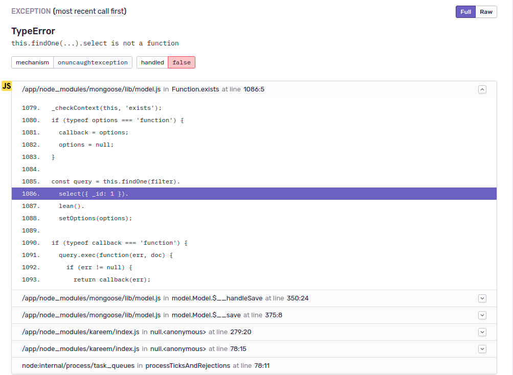 this.findOne(...).select is not a function · Issue #10703 · Automattic/mongoose · GitHub