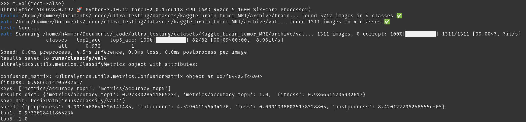 Classify Validation .val() · Issue #5985 · ultralytics/ultralytics · GitHub