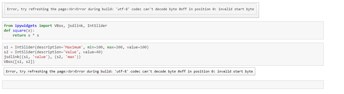 html git page with widget won't work and show the same issue every time ...