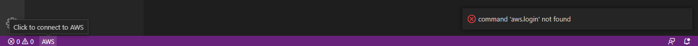 command 'aws.login' not found · Issue #2331 · aws/aws-toolkit-vscode · GitHub