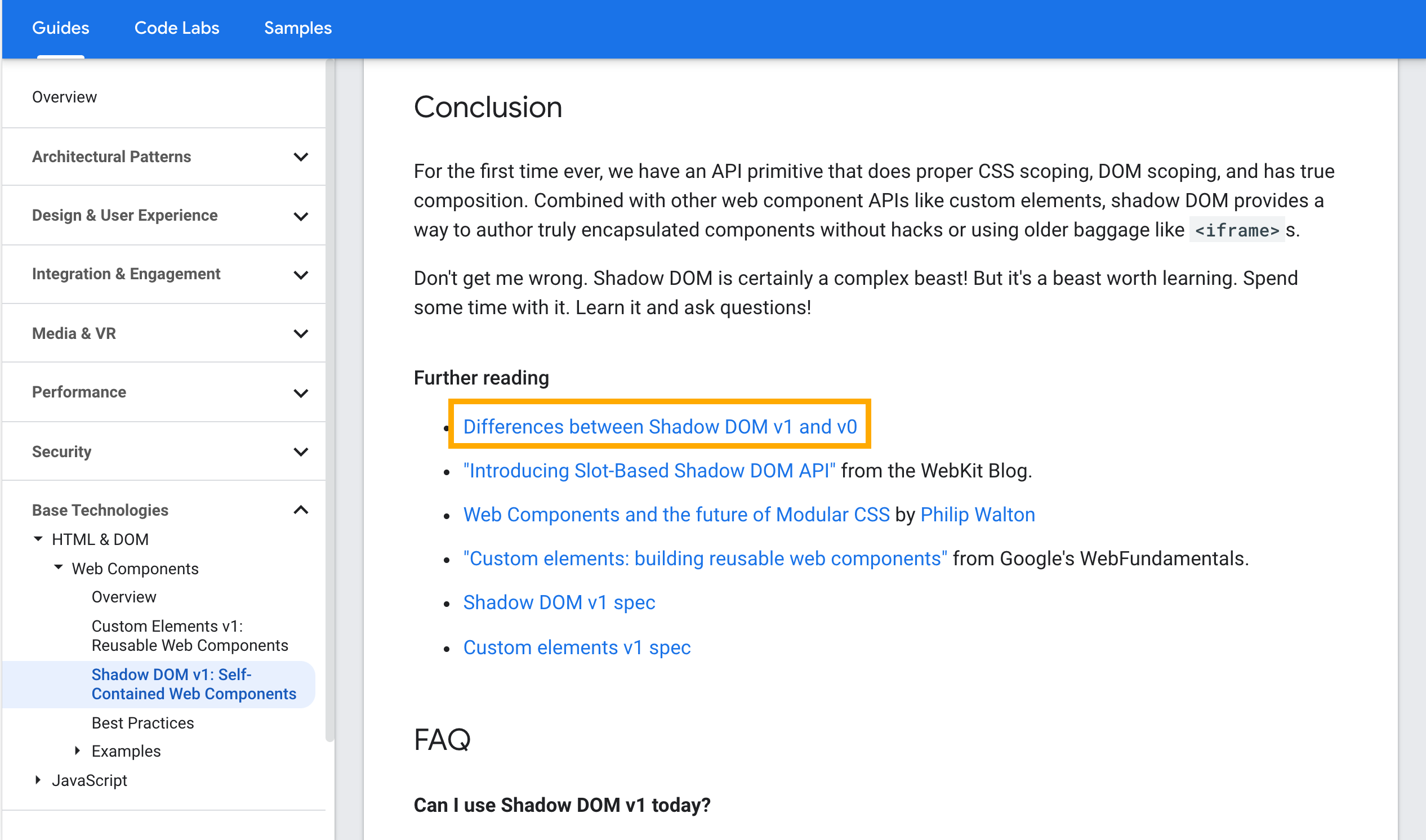 "Differences between Shadow DOM v1 and v0" link is out-of-date · Issue #9422 · google ...