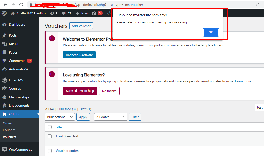 Voucher cannot be searched for on the vouchers page · Issue #2005 · gocodebox/lifterlms · GitHub