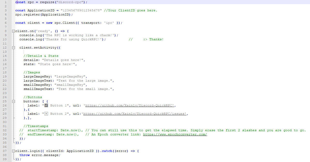 GitHub - Xainly/Discord-QuickRPC: A quick, easy discord rpc to-go.
