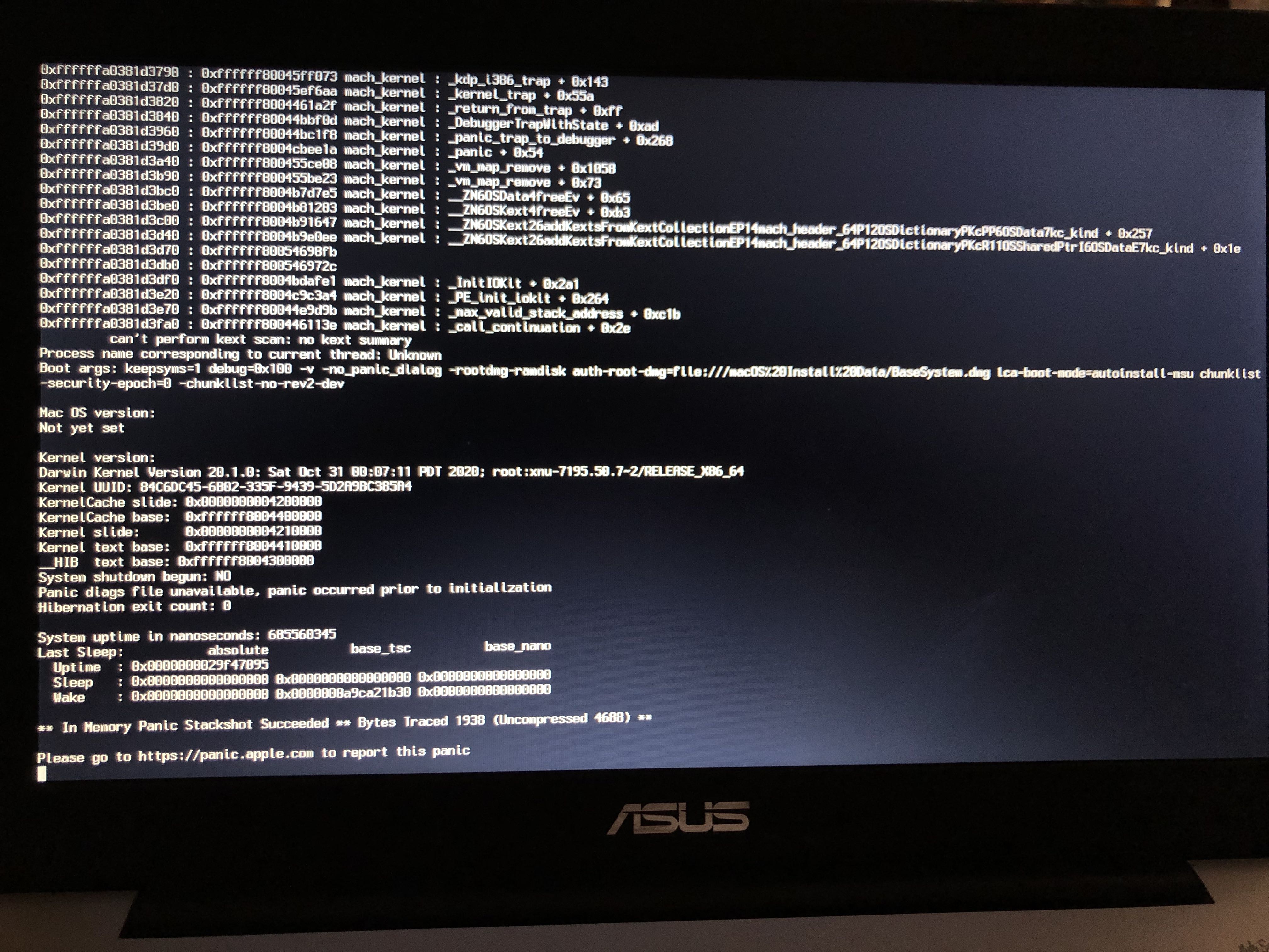 Kernel Panic on first reboot installing Big Sur · Issue #1285 ...
