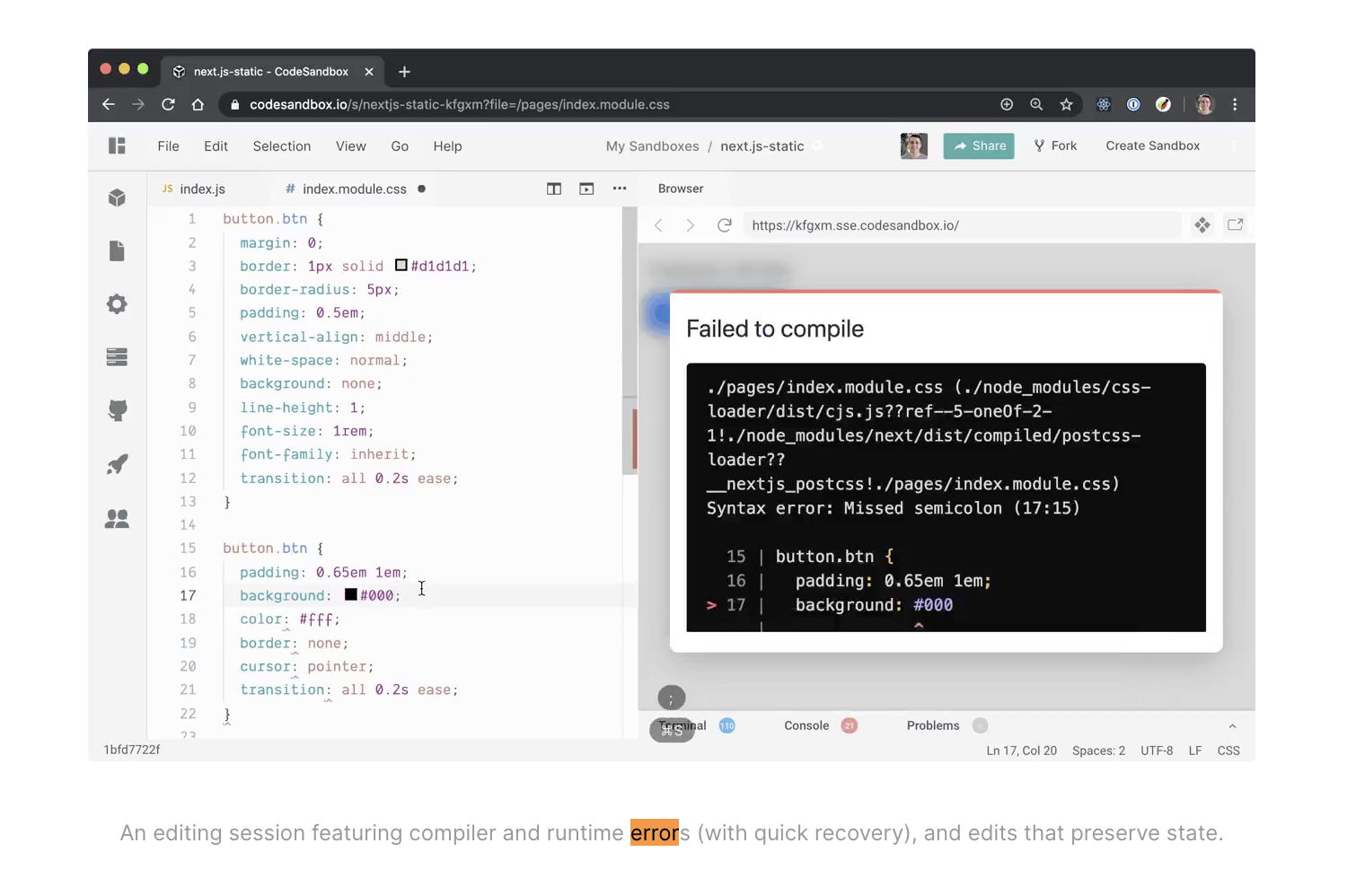 HMR Error Handling & Recovery · Issue #1030 · FredKSchott/snowpack · GitHub