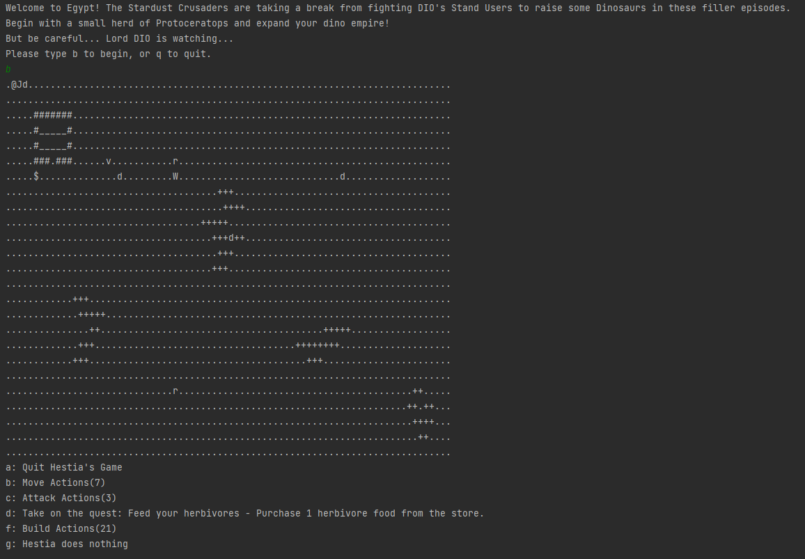 GitHub - HestiMae/rogue-bizarre-adventure: A strange dinosaur game built in a rogue-esque CLI ...