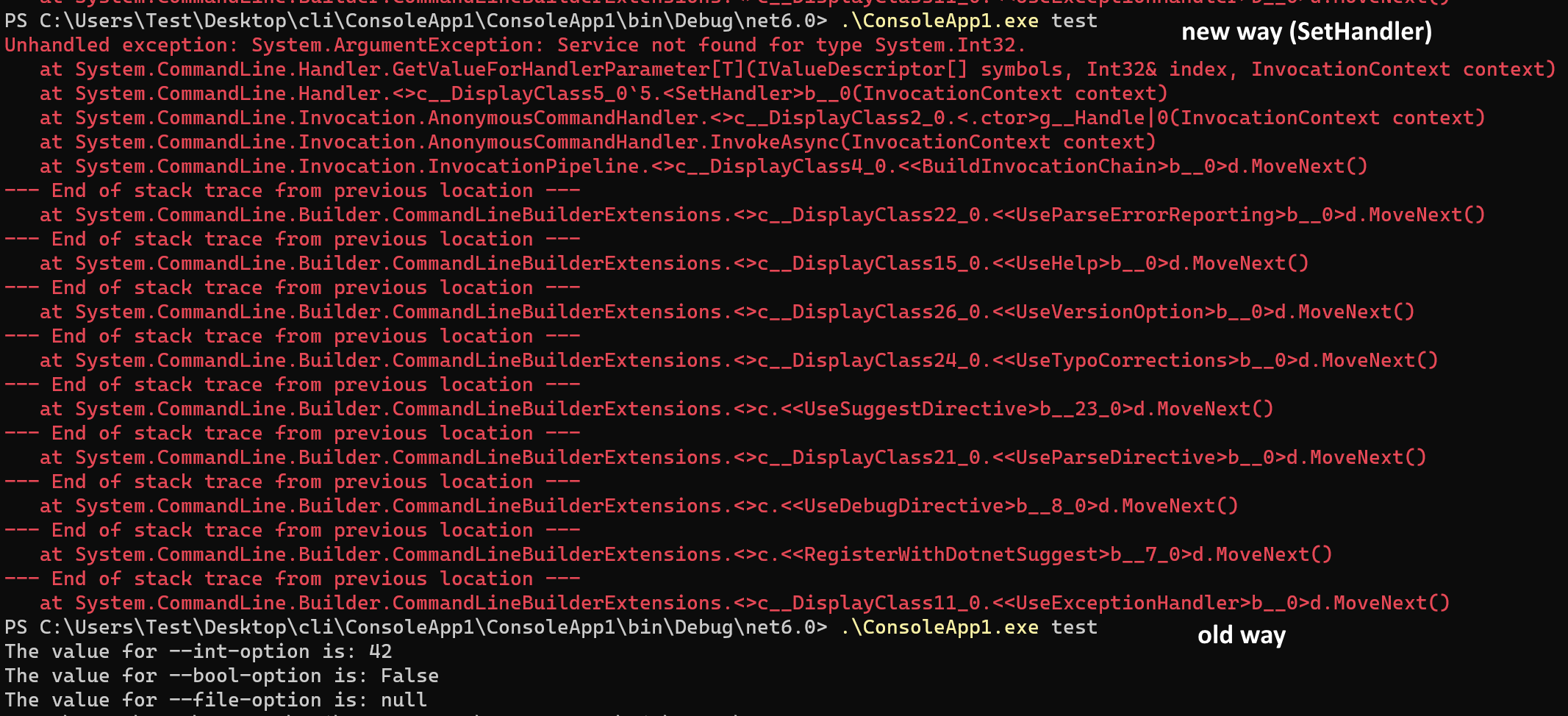`service Not Found For Type` When Using `commandsethandler ` · Issue 1628 · Dotnetcommand