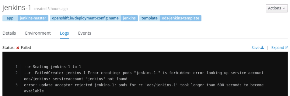 Jenkins does not come up on after initial tailor apply · Issue #201 · opendevstack/tailor · GitHub