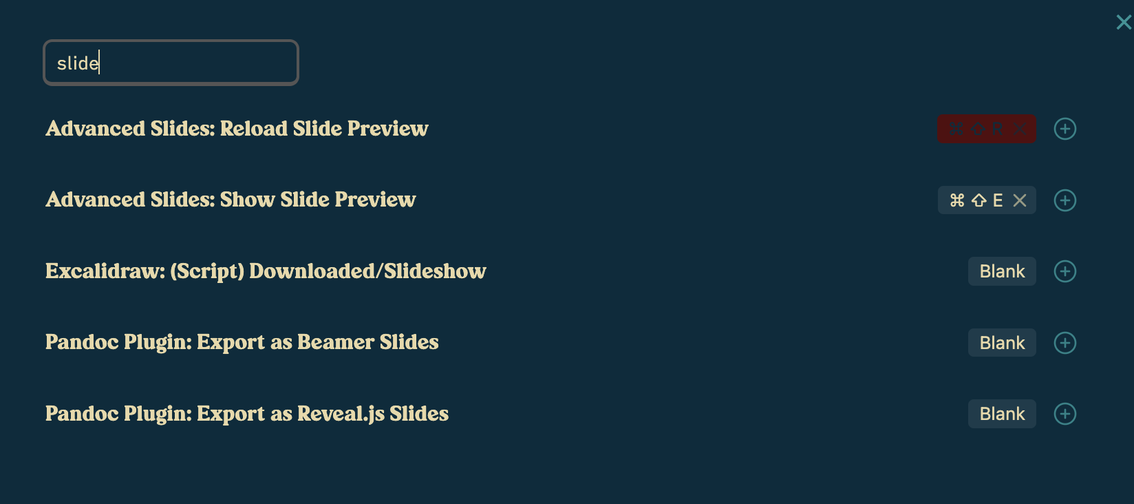 FR: direct hotkey for slideshows · Issue #978 · zsviczian/obsidian-excalidraw-plugin · GitHub