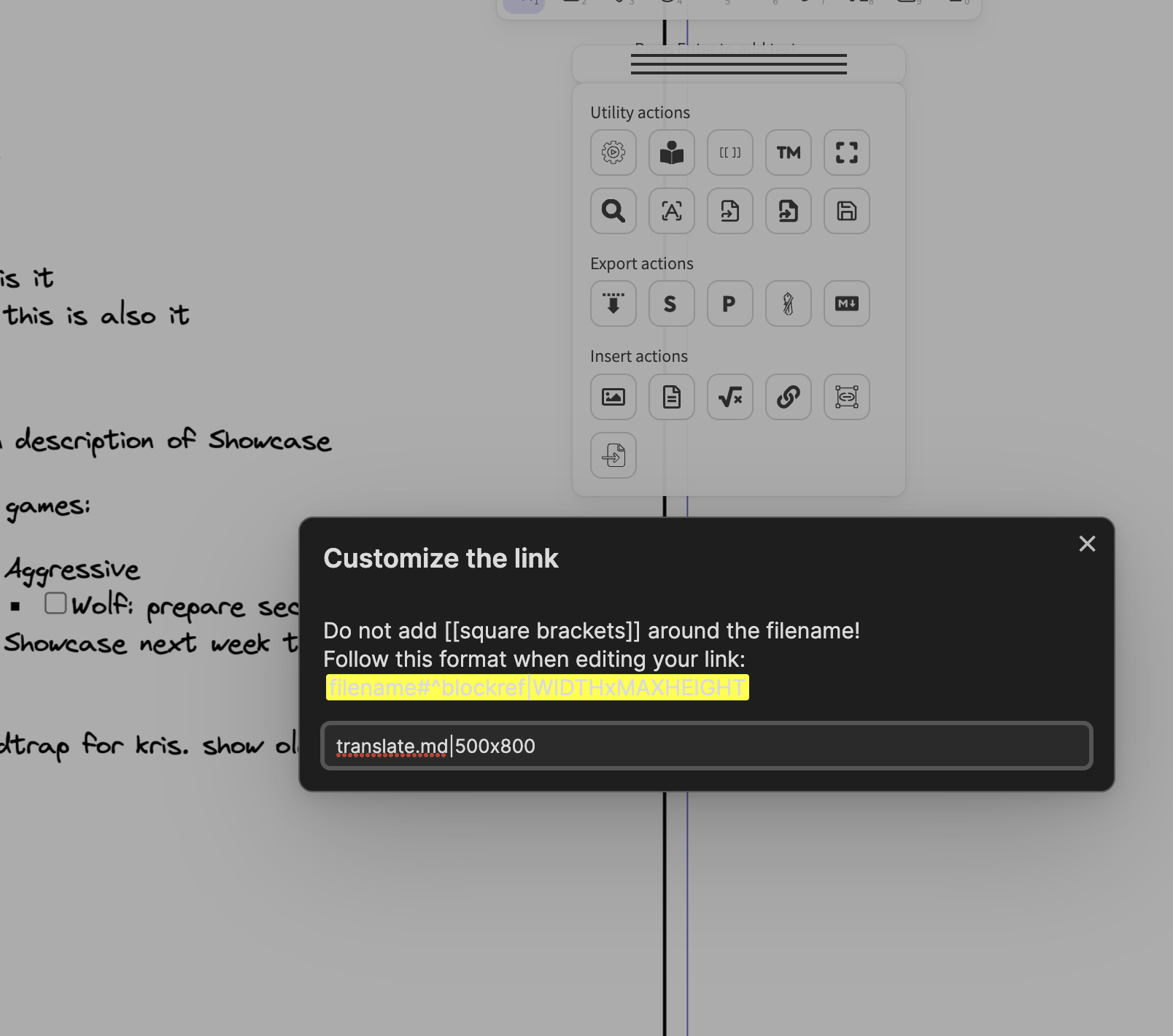 BUG: Customize the link is losing part of the filename, and may not be ...