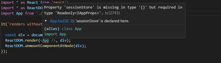 App Test Tsx Fails Because Of Missing Required Property Issue · Issue 4583 · Aspnetboilerplate