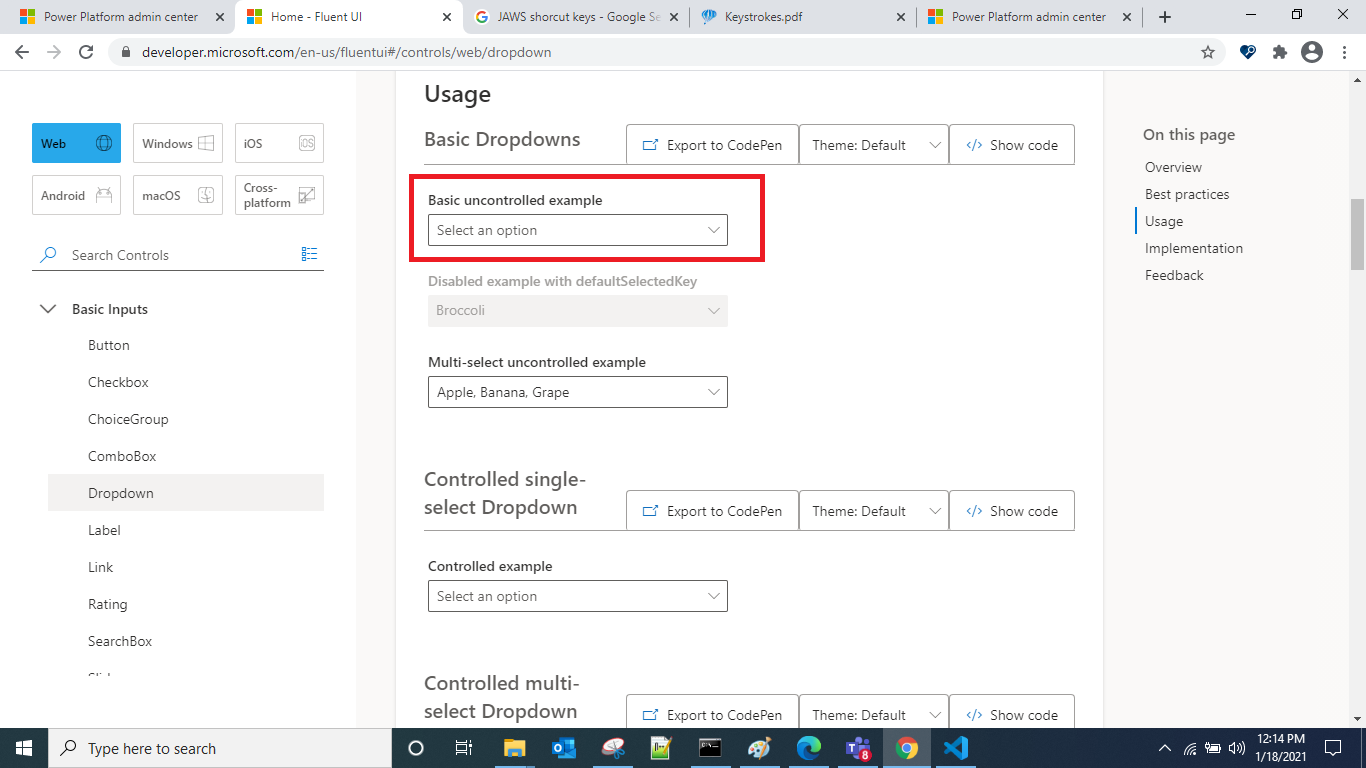 JAWS screen reader does not read associated dropdown label on focus .It reads label after ...