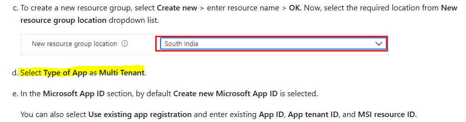 Update the Step by step by step to support SSO for SingleTenant bots · Issue #8149 ...