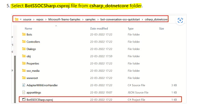 Update the Step by step by step to support SSO for SingleTenant bots ...