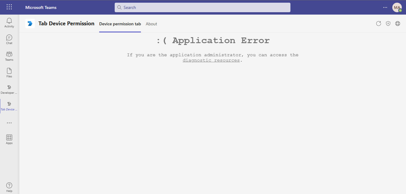 tab-device-permissions sample app fails to load · Issue #769 · OfficeDev/Microsoft-Teams-Samples ...
