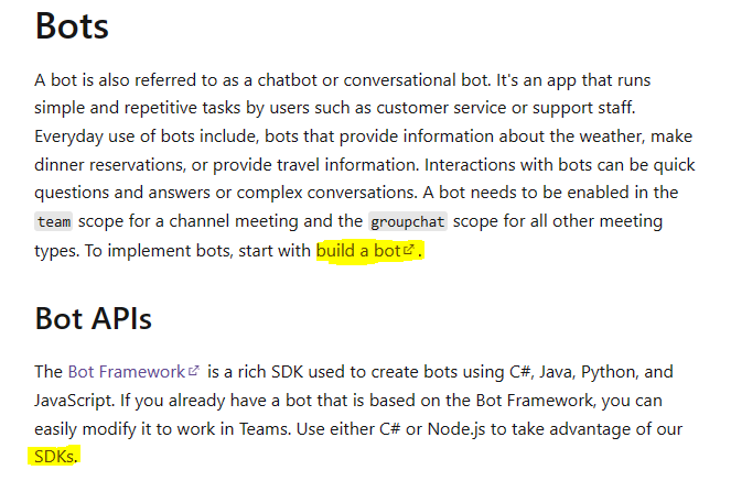 Incorrect Build A Bot And Sdks Redirection Link · Issue 9036 · Microsoftdocs Msteams Docs