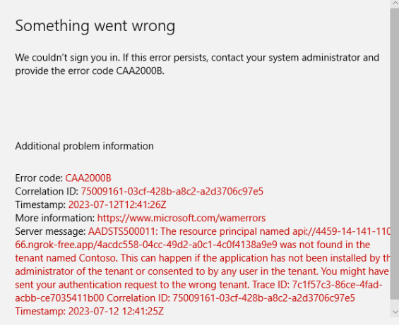 'Something went wrong' error while using meeting token app · Issue #878 · OfficeDev/Microsoft ...