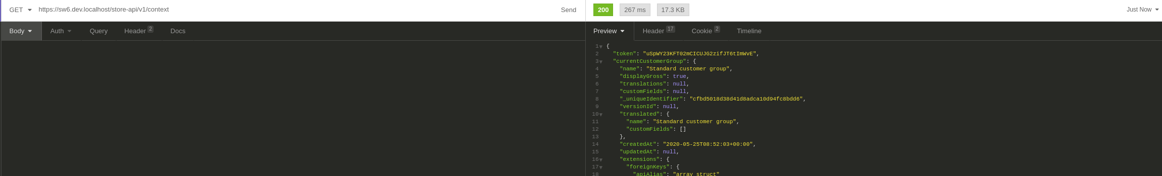 GET /store-api/v1/context Route not working with empty request body in 6.2 · Issue #953 ...