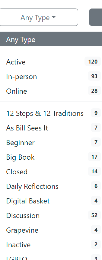 Inactive Meetings Not Showing Up when day is selected · code4recovery 12-step-meeting-list ...