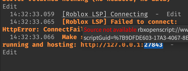 [Roblox LSP] Failed to connect: HttpError: ConnectFail · Issue #71 · NightrainsRbx/RobloxLsp ...