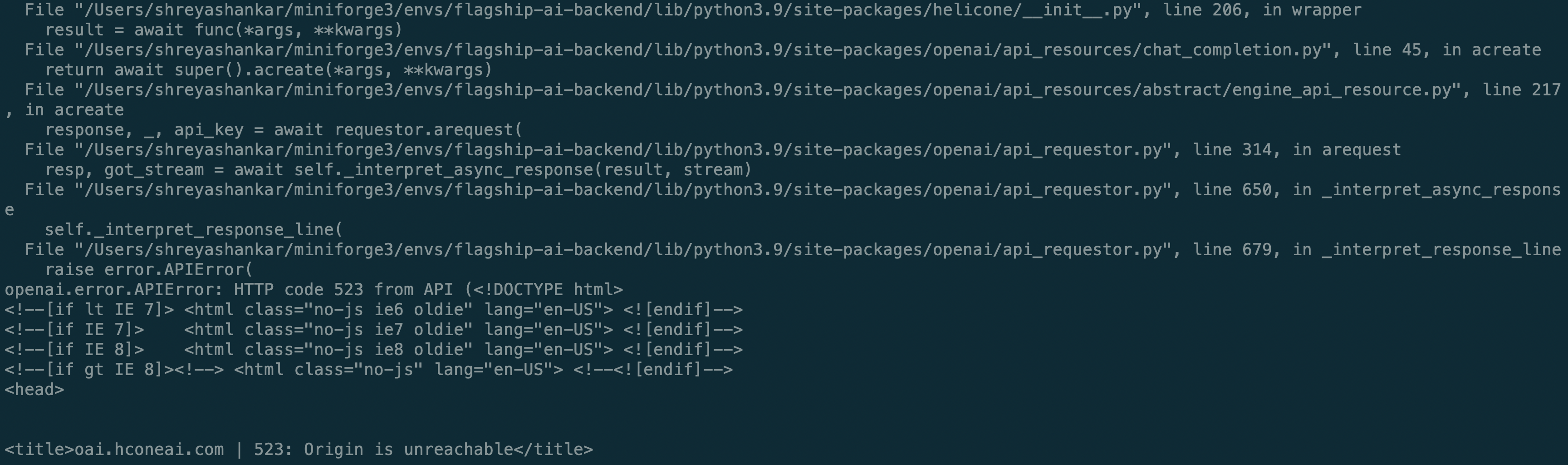 Getting Cloudflare 523 Origin Is Unreachable Errors · Issue 510 · Helicone Helicone · Github