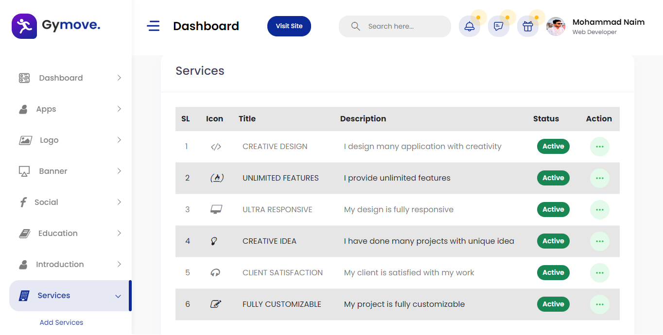 GitHub - mnaimdev/stunning-portfolio: Dynamic Portfolio Website - RAW PHP