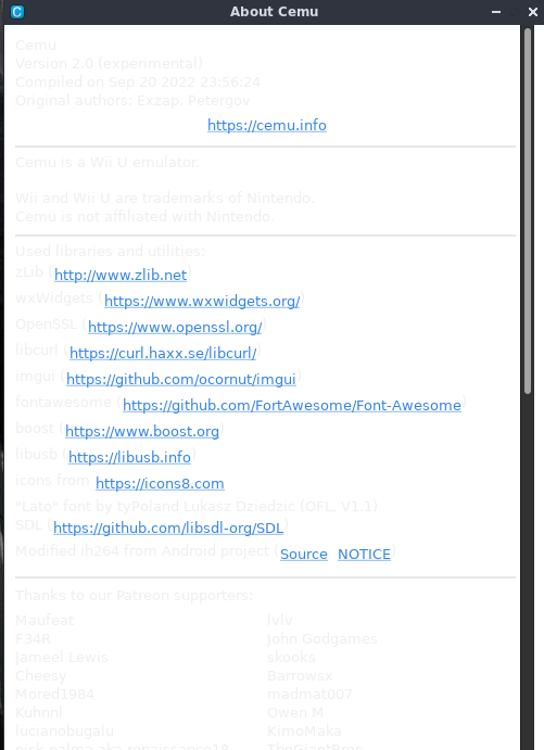 Linux Text Doesnt Display Correctly On About Cemu Window While 