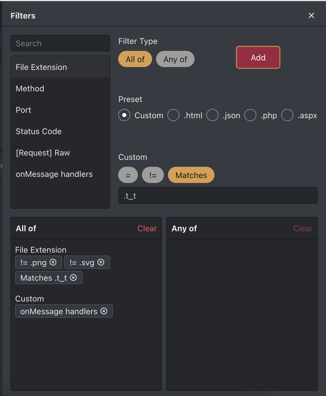 Custom filters · Issue #229 · caido/caido · GitHub