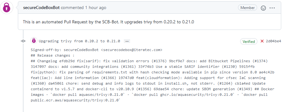 [SCB-BOT] misformatted upgrade changelog in the generated PR · Issue #818 · secureCodeBox ...