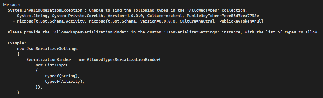Incorrect Serialization Of State When Using Blob Or Cosmosdb Storage In V4 19 X · Issue 6582