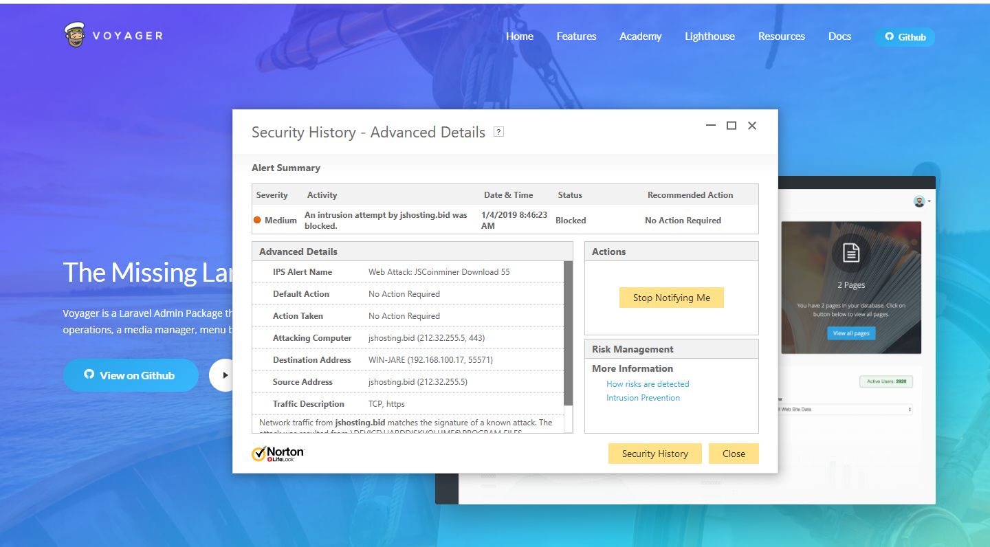 Voyager website WebAttack · Issue #3870 · thedevdojo/voyager · GitHub