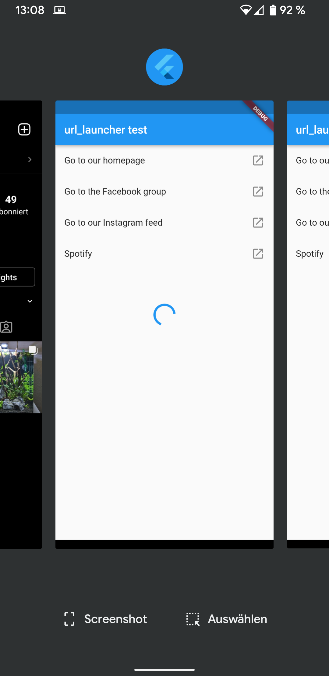App freezes on changing back from an app launched through url_launcher ...