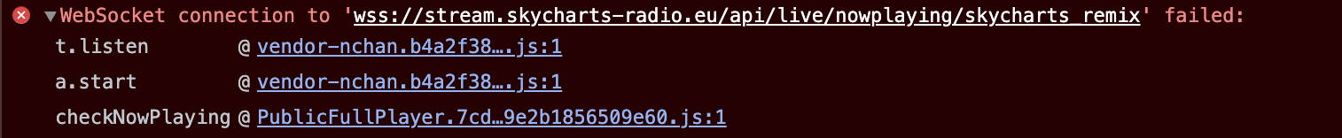 Websocket error when iframes refresh · Issue #5774 · AzuraCast/AzuraCast · GitHub
