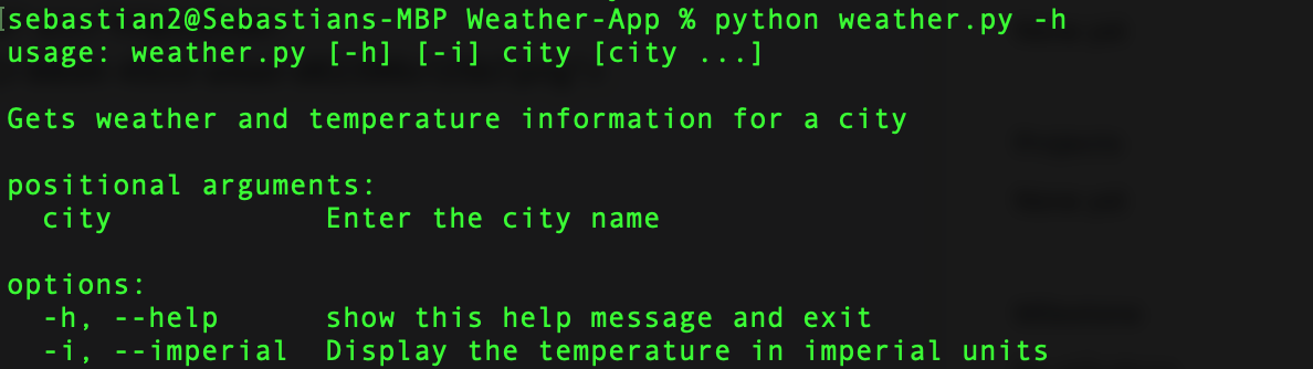 GitHub - sebastianwhyte/Weather-App: A command line application written in Python which uses the ...