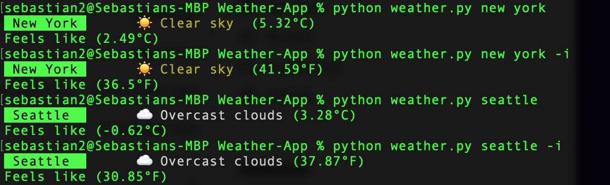 GitHub - sebastianwhyte/Weather-App: A command line application written in Python which uses the ...